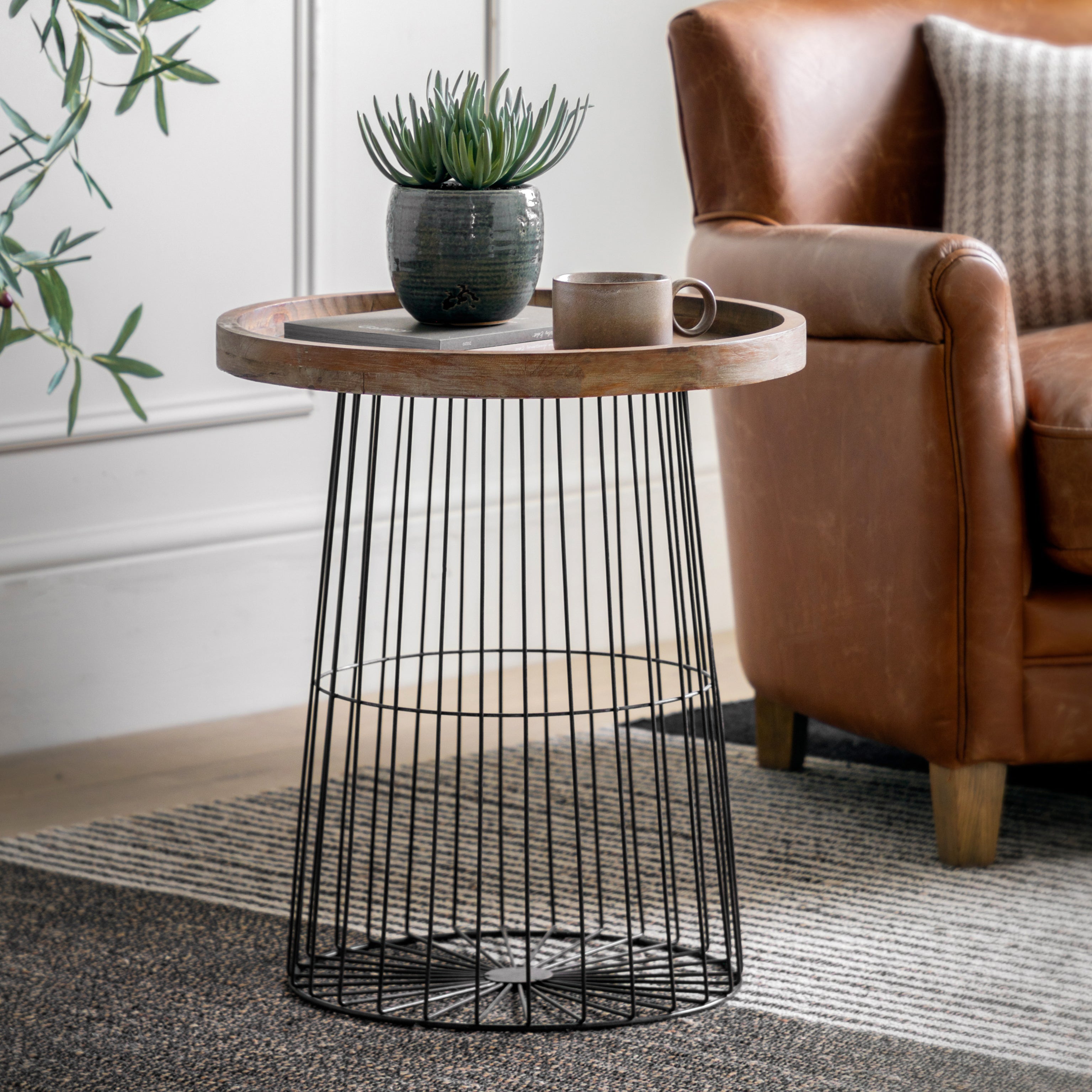 Industrial Cage Side Table – The Den & Now