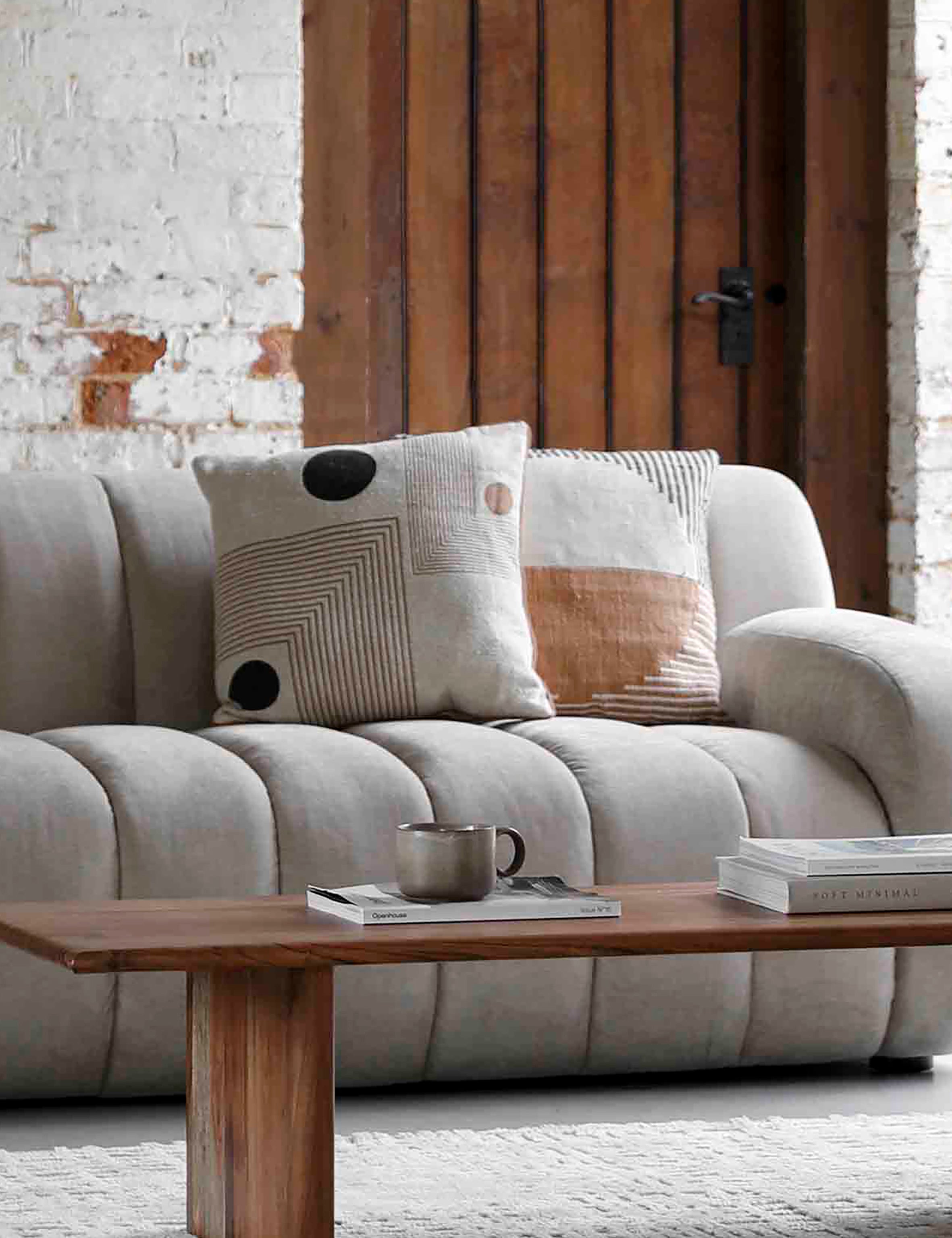 Maje Natural Geometric Cushions (Two Styles Available) – The Den & Now