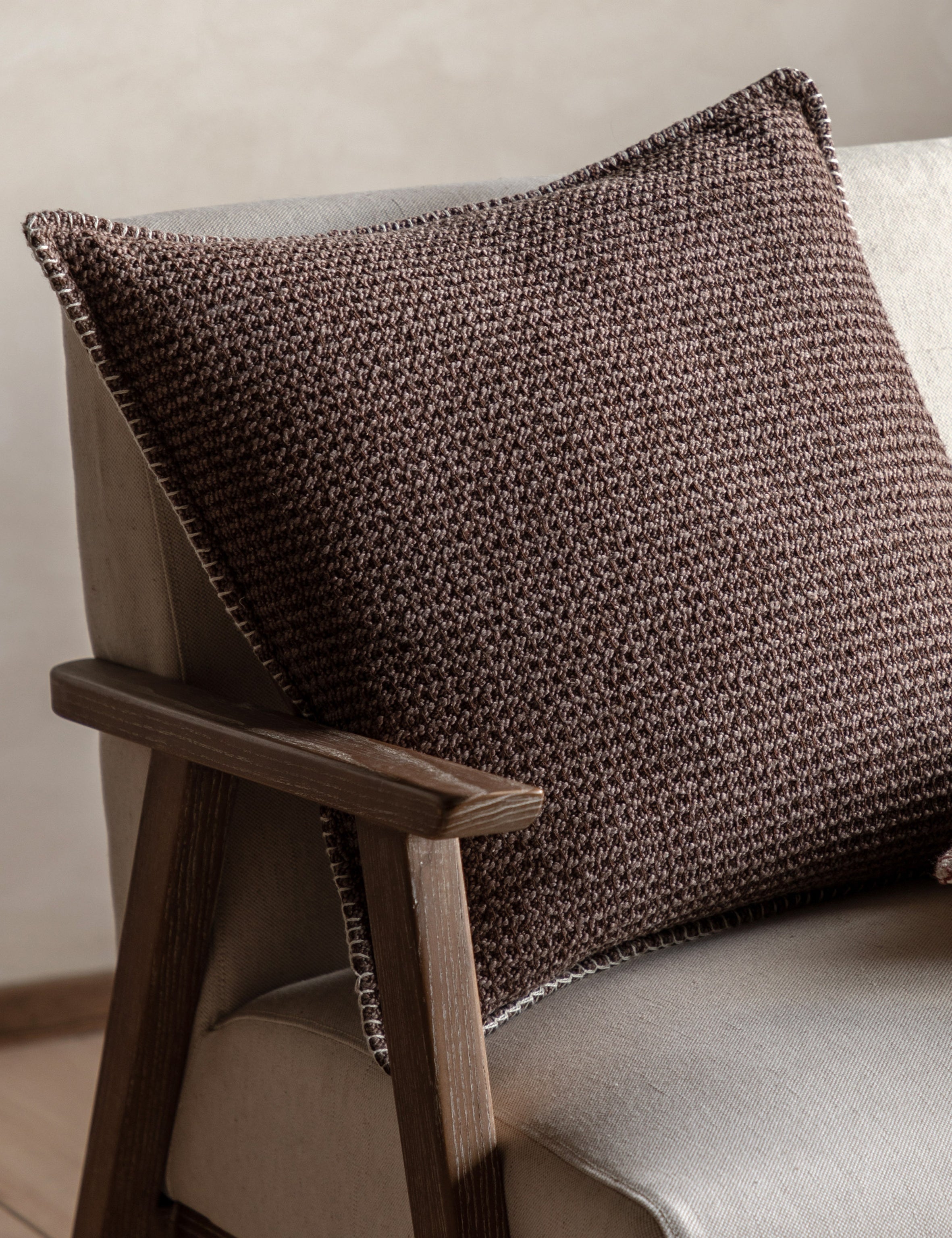 Mocha Brown Woven Cushion – The Den & Now