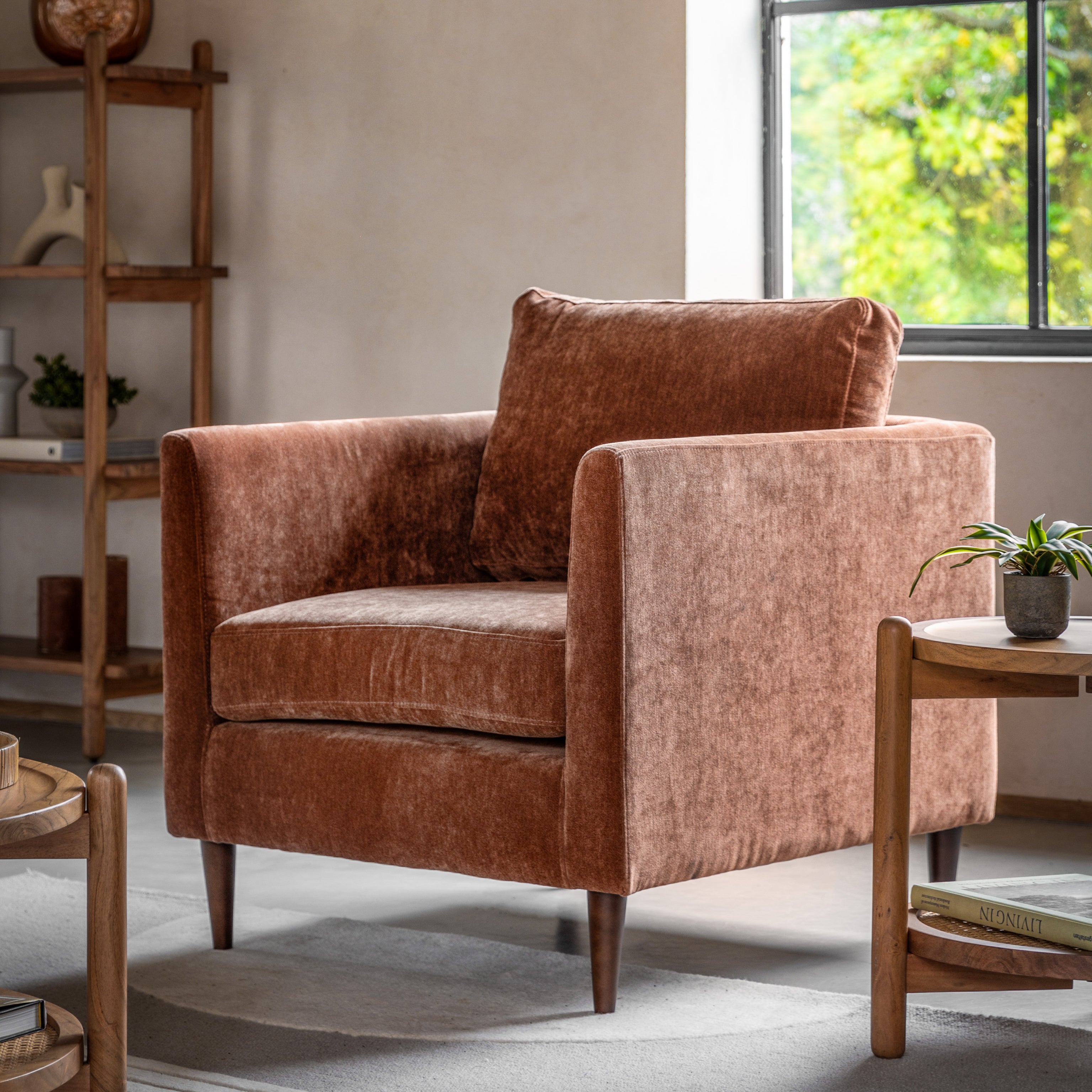 Mysig Rust Armchair – The Den & Now