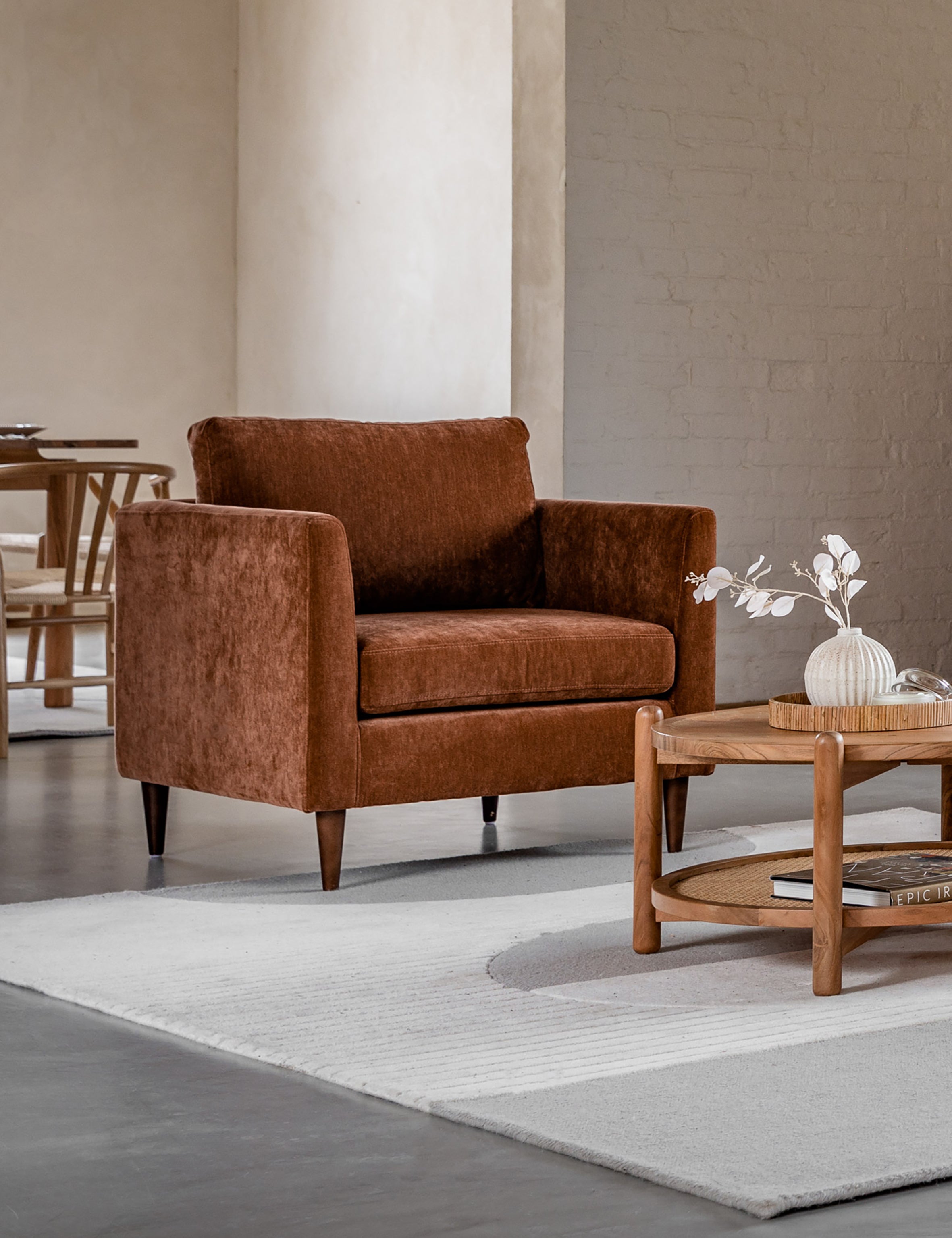 Mysig Rust Armchair – The Den & Now