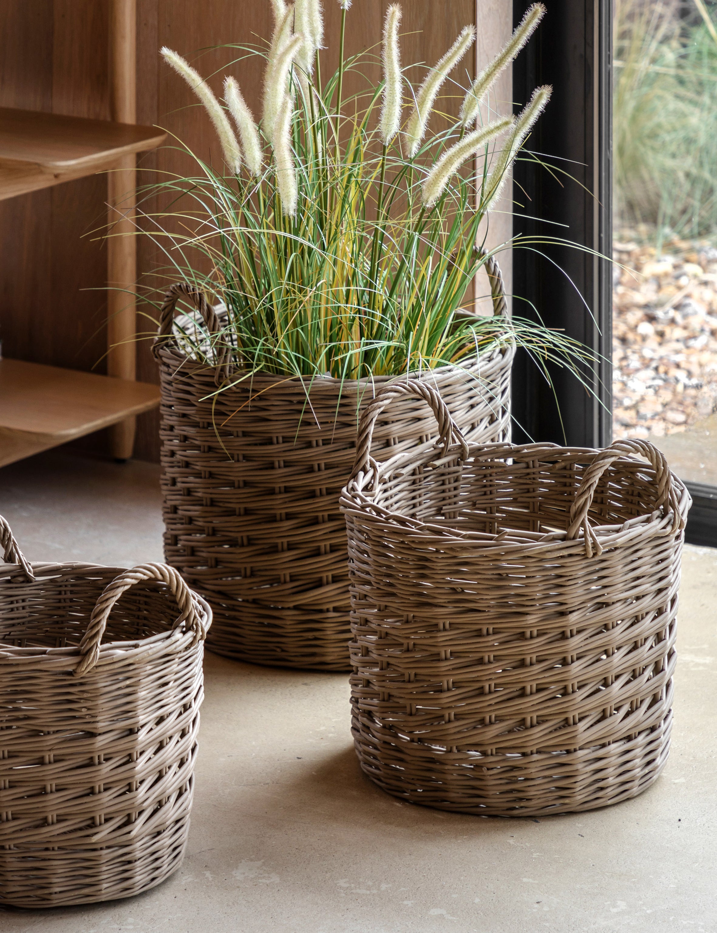 Woven Wicker Baskets (Pair) – The Den & Now