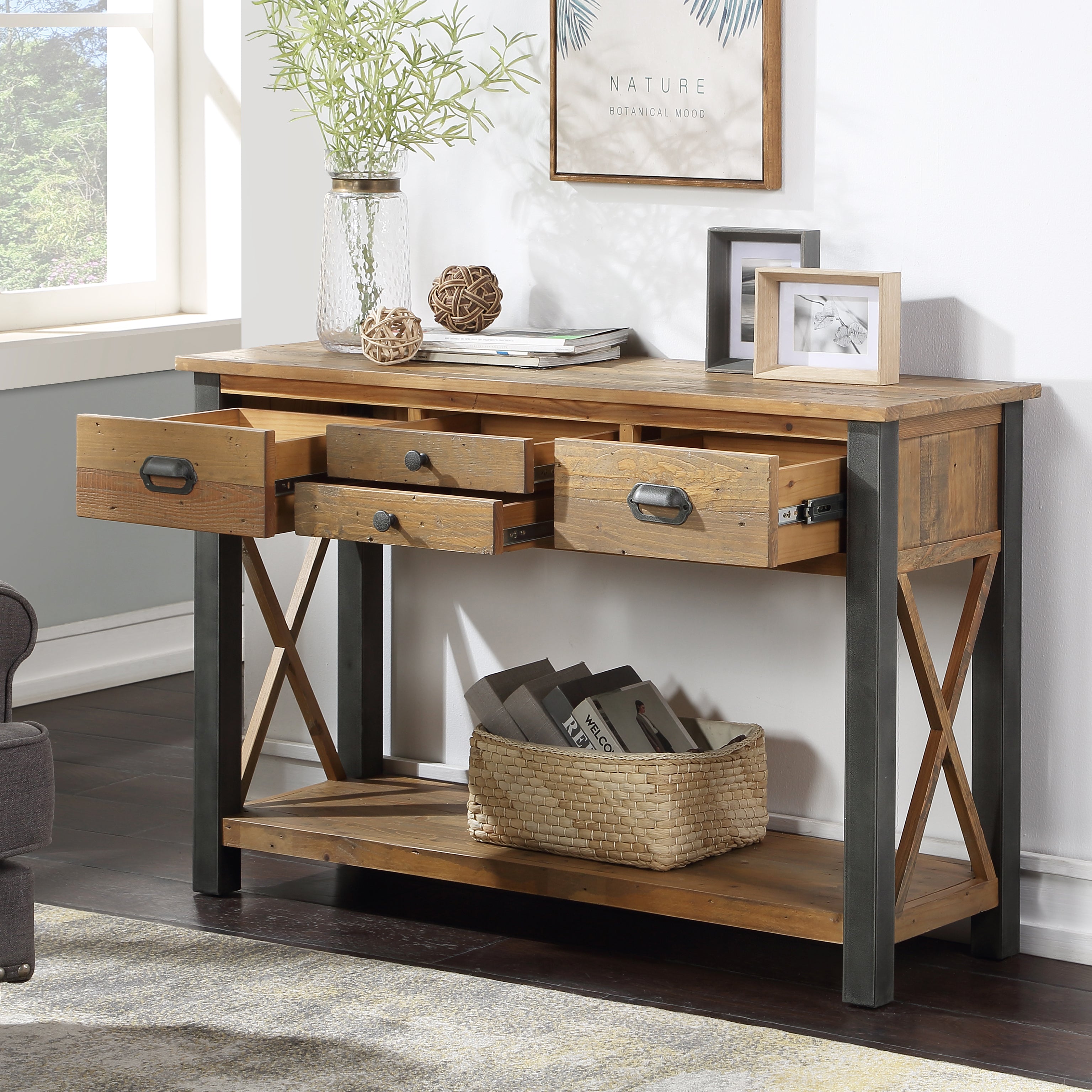 Industrial Rustic Console Table – The Den & Now