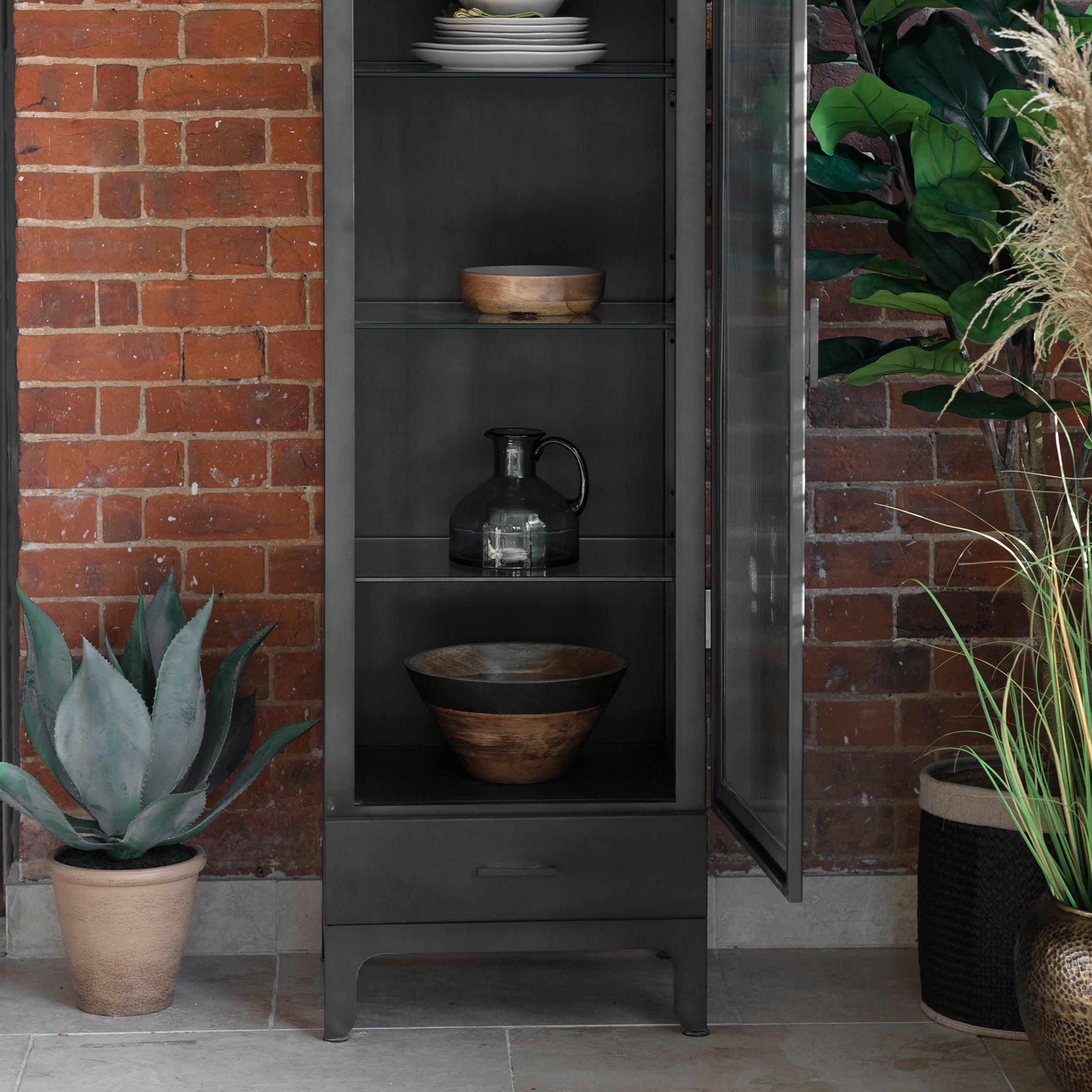 Industrial Slim Display Cabinet – The Den & Now